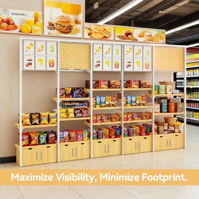 Double Sided Wood Grain Melamine Wall Shelf - Retail Display for ...