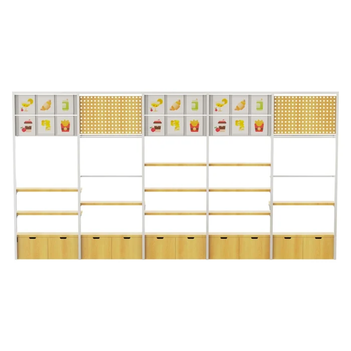 Double Sided Wood Grain Melamine Wall Shelf - Retail Display for ...