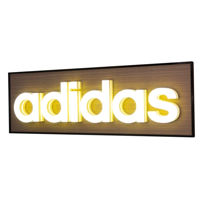 Adidas Backlit Acrylic Logo Signage – Modern Store Signs