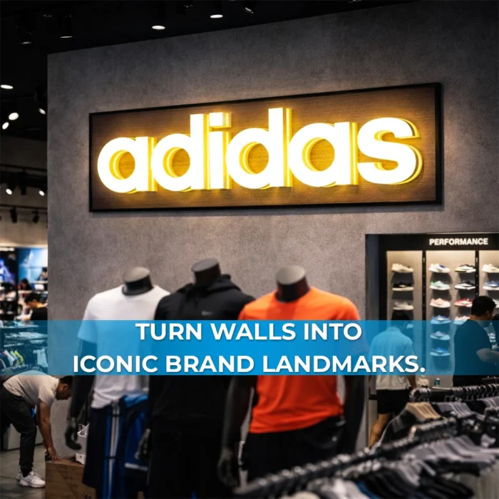 Adidas Backlit Acrylic Logo Signage – Modern Store Signs